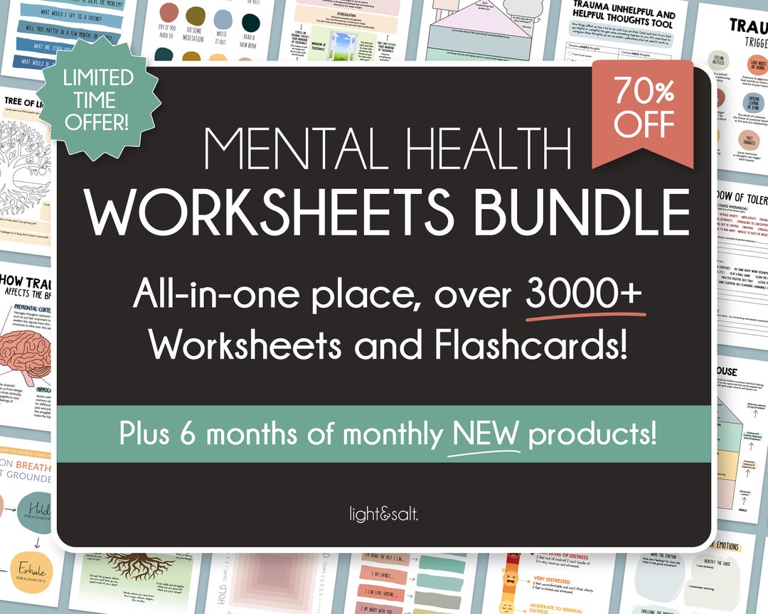 Whole Shop Therapy Worksheets Bundle, 70% Off, Anxiety, Depression ...