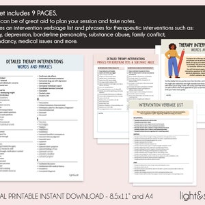 Therapy Interventions, Clinical Words & Phrases, Therapy Verbiage ...