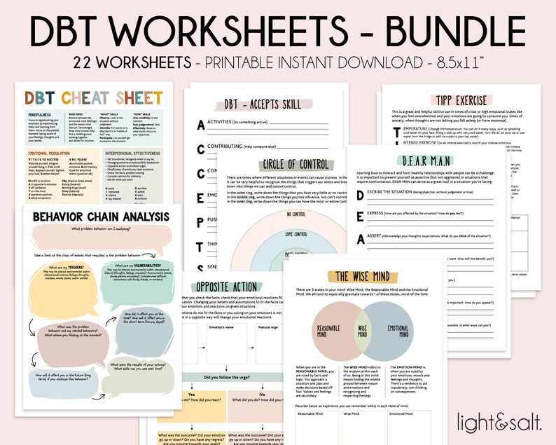 DBT Bundle 60% Off DBT Therapy Social Emotional Learning - Etsy