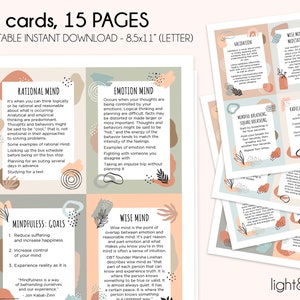 DBT Flash Cards, 60 Anxiety Coping Cards, Self Help Cards, Coping ...
