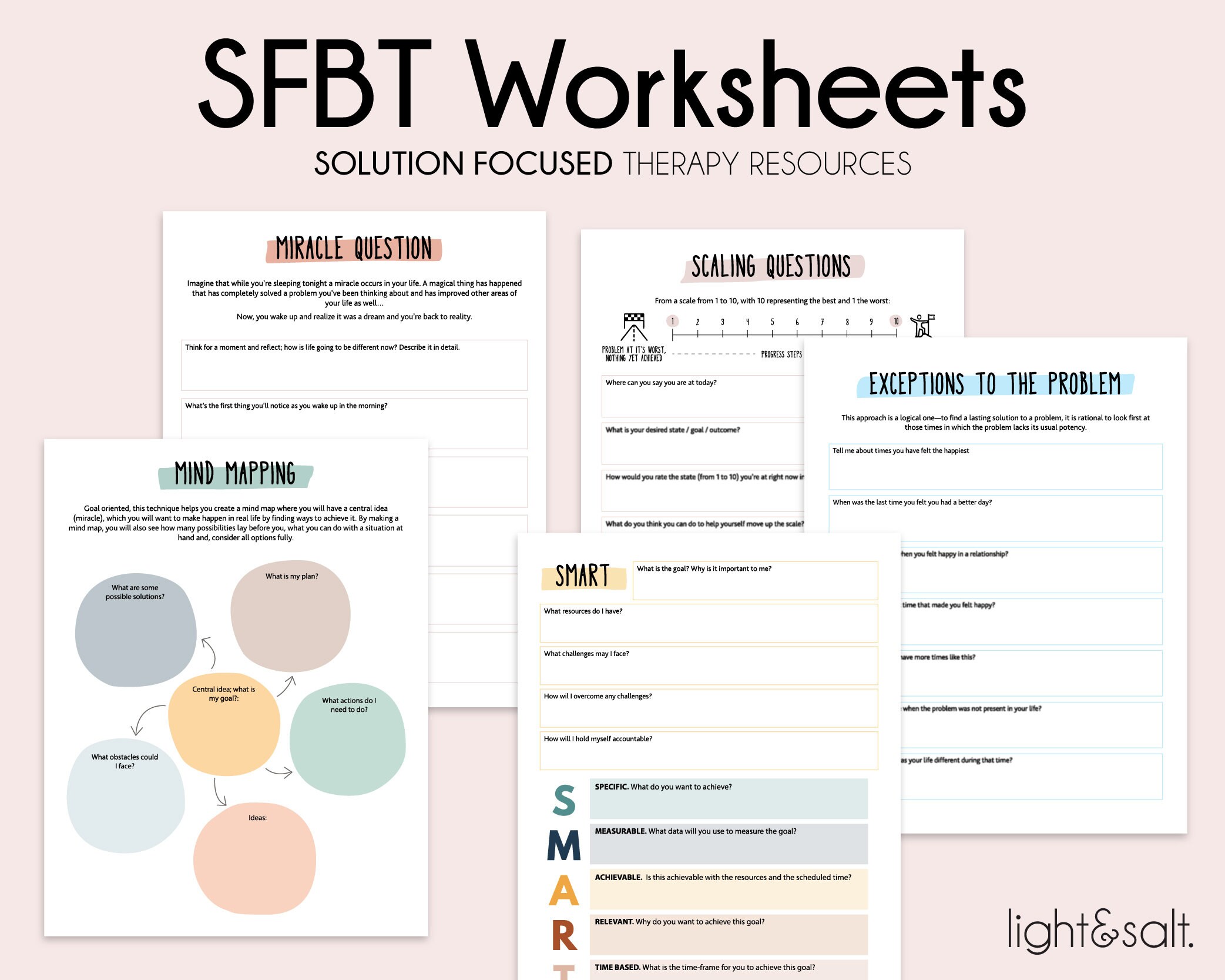SFBT Solution Focused Therapy DBT Skills Therapy Worksheet - Etsy Australia