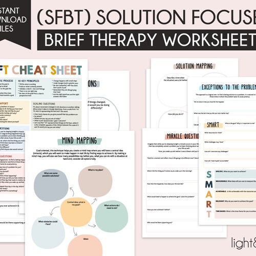SFBT Solution Focused Therapy DBT Skills Therapy Worksheet - Etsy