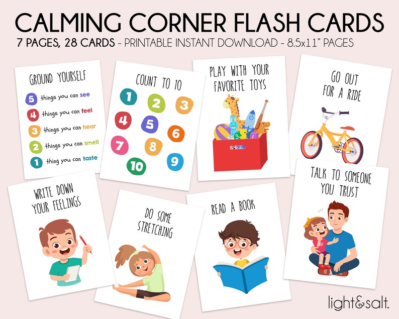 Zones Of Regulation Bundle 40 Off Coping Skills Cards Etsy