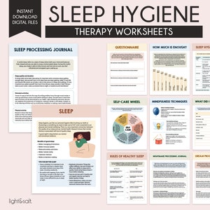 Sleep Hygiene Worksheets, Sleep Journal, Sleep Habits, Sleep Cycle ...
