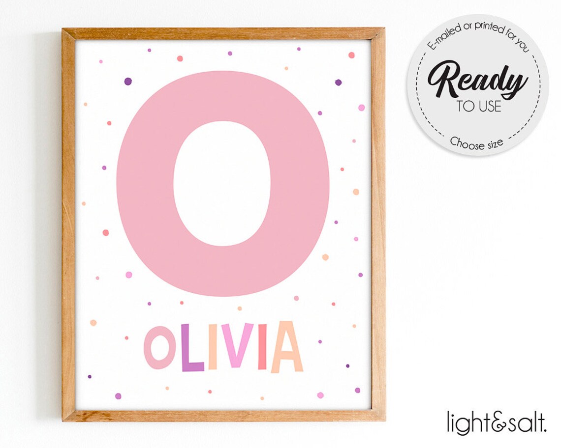 Custom Initial Print Personalized Initial Name Print Custom - Etsy
