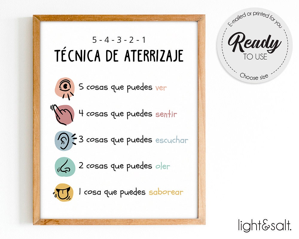 Grounding Technique Spanish Poster, Técnica De Aterrizaje, Coping ...