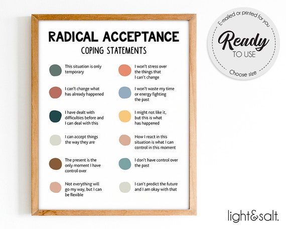 Radical Acceptance Poster DBT Poster Affirmations Cognitive - Etsy Hong ...