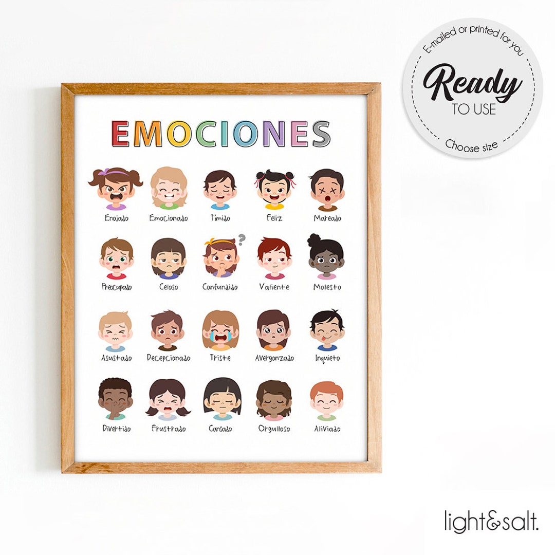 Spanish Feelings Poster, Emotions Chart, Calm Down Corner, Zones of ...