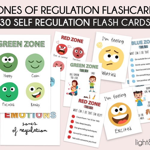 Zones of Regulation Coping Skills Cards Feelings Awareness - Etsy Canada