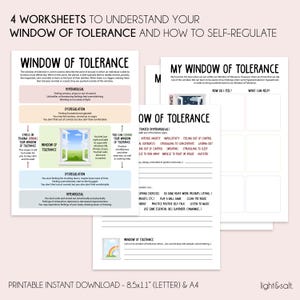 Window of Tolerance Worksheet, Trauma Therapy, Social Emotional ...