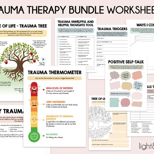 Trauma Therapy Worksheets PTSD Recovery Workbook Therapy - Etsy