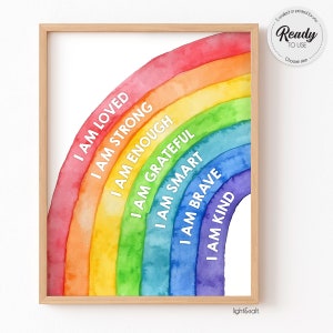 Watercolor School Counselor Office Decor Set of 5 Wall Art, Feelings ...