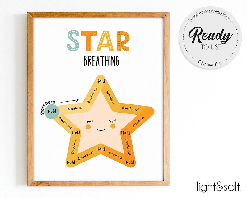 Star Breathing Poster, Mindfulness Breathing, Calm Down Corner, Mental ...