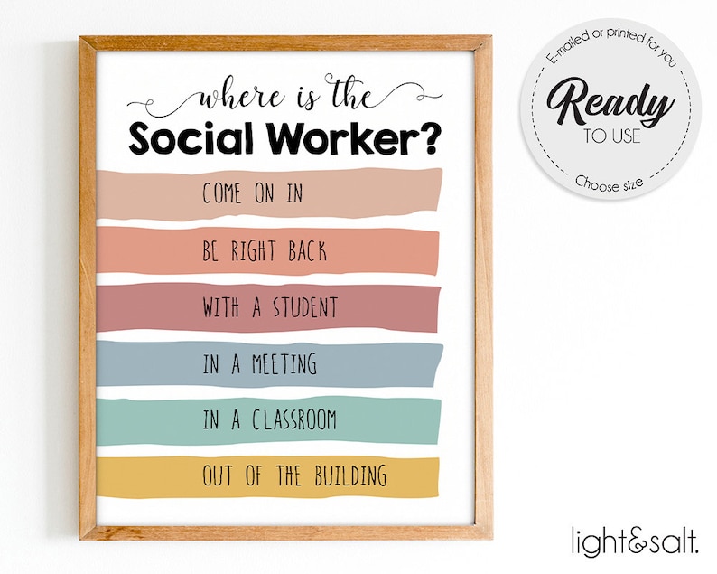 Where is the Social Worker Door Sign Therapy Office Decor - Etsy