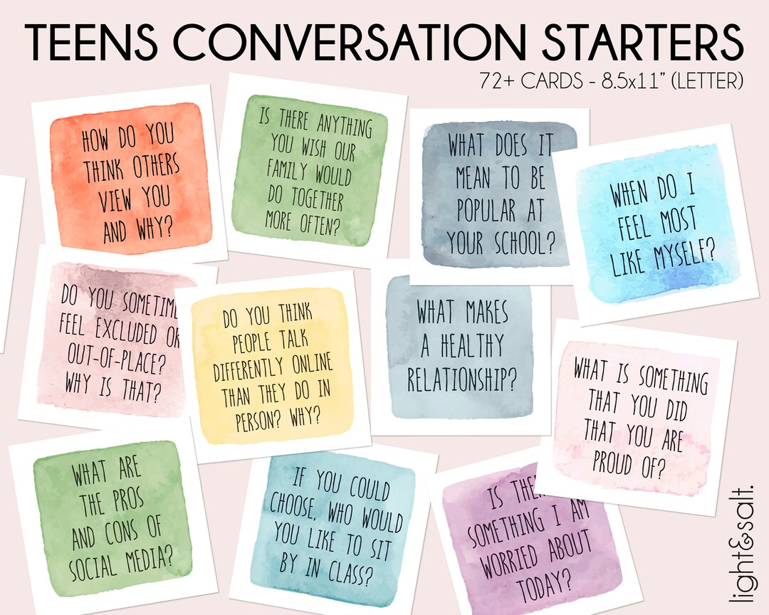 Therapy Questions Cards For Teens Conversation Starters Mental Health Therapy Questions Cards For Teens Conversation Starters Mental Health