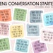 Therapy Questions Cards for Teens, Conversation Starters, Mental Health ...