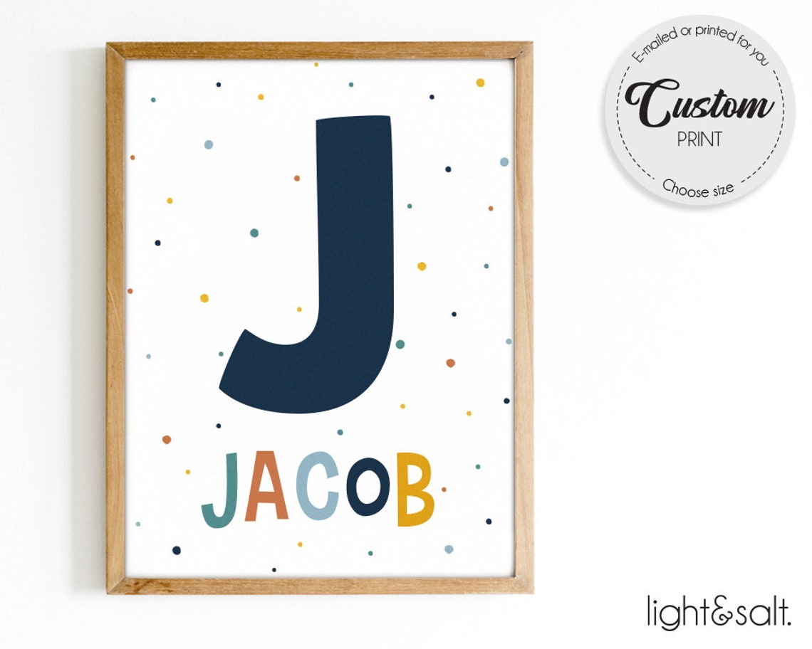 Custom Initial Print Personalized Initial Name Print Custom - Etsy