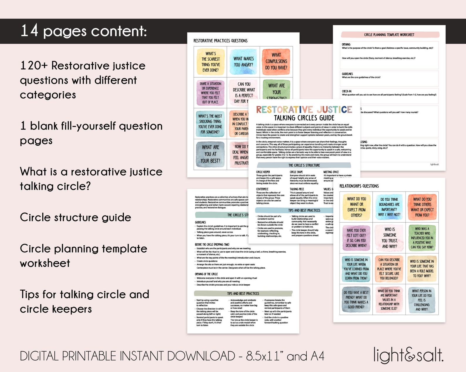 Restorative Justice Circle Questions and Prompts School - Etsy