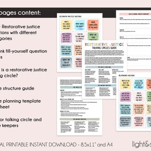 Restorative Justice Circle Questions and Prompts School Counselor ...