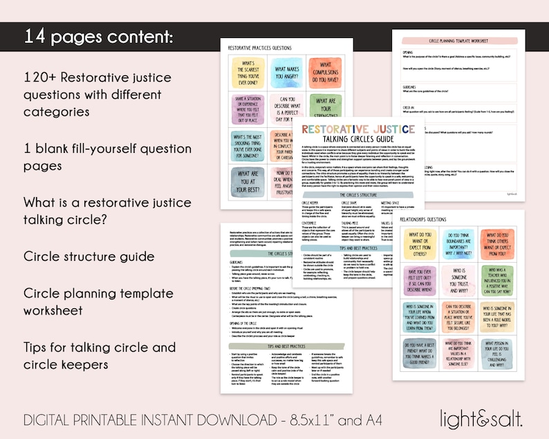 Restorative Justice Circle Questions and Prompts School - Etsy