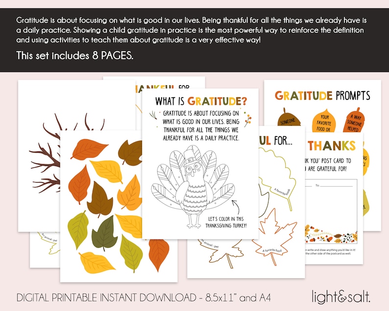 Gratitude Tree Activity Kit Thanksgiving Activity for Kids - Etsy