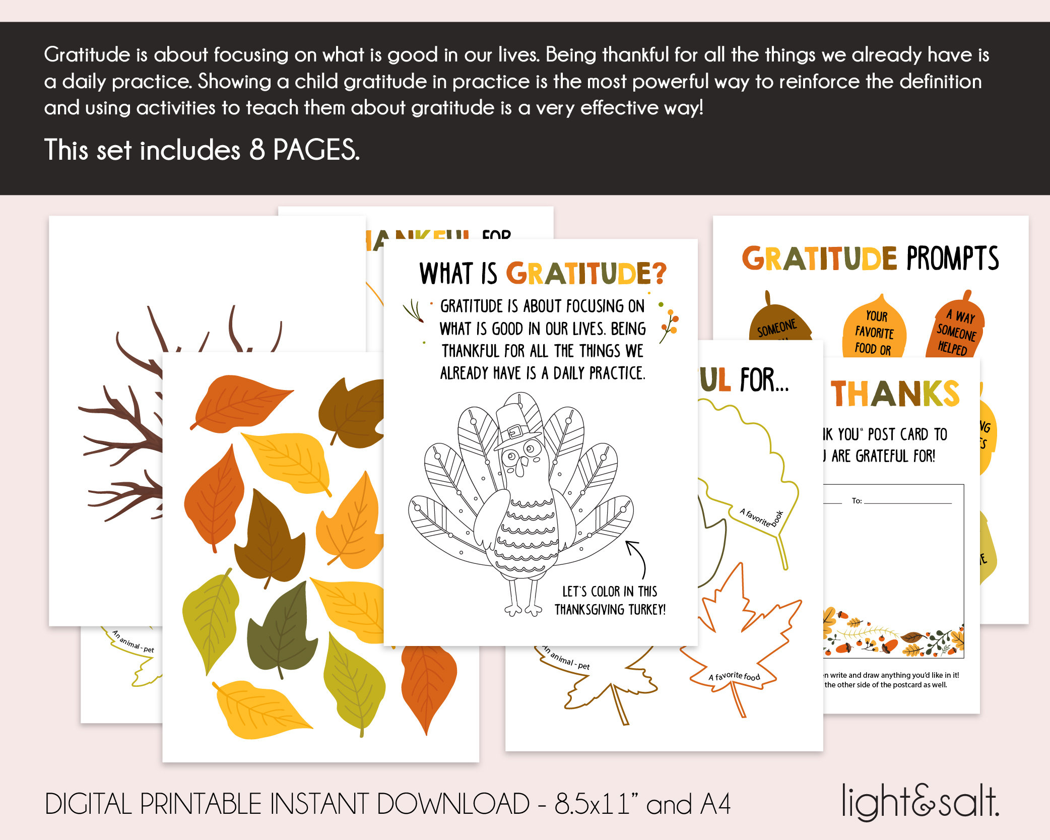 Gratitude Tree Activity Kit Thanksgiving Activity for Kids - Etsy