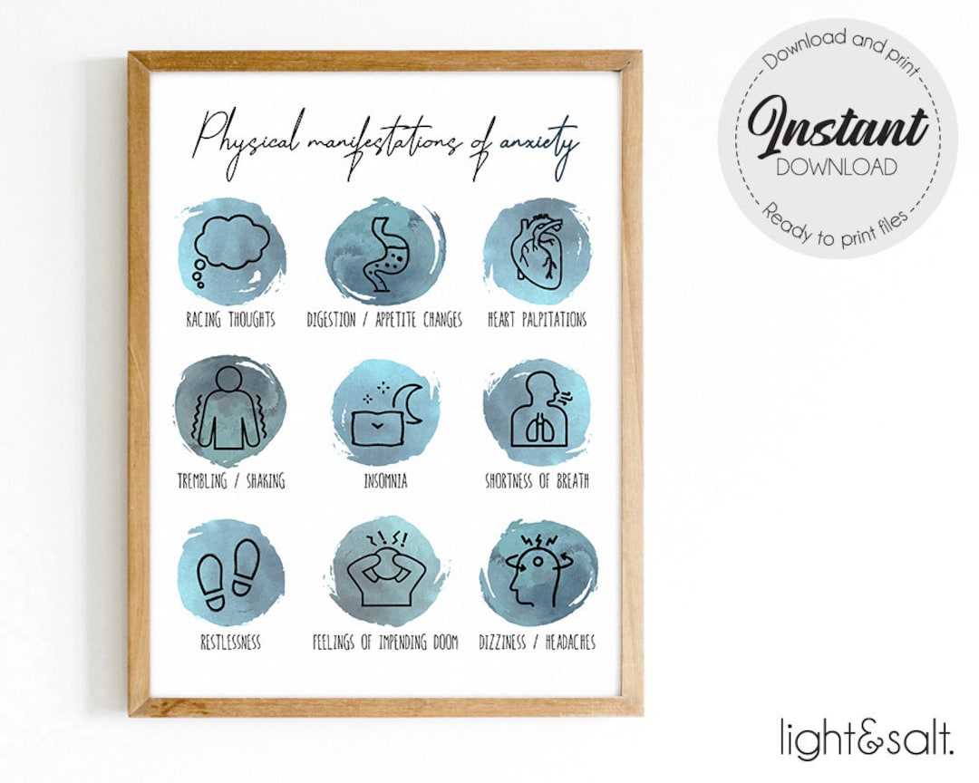 Anxiety Symptoms, Mental Health, Wall Art, Therapist School ...