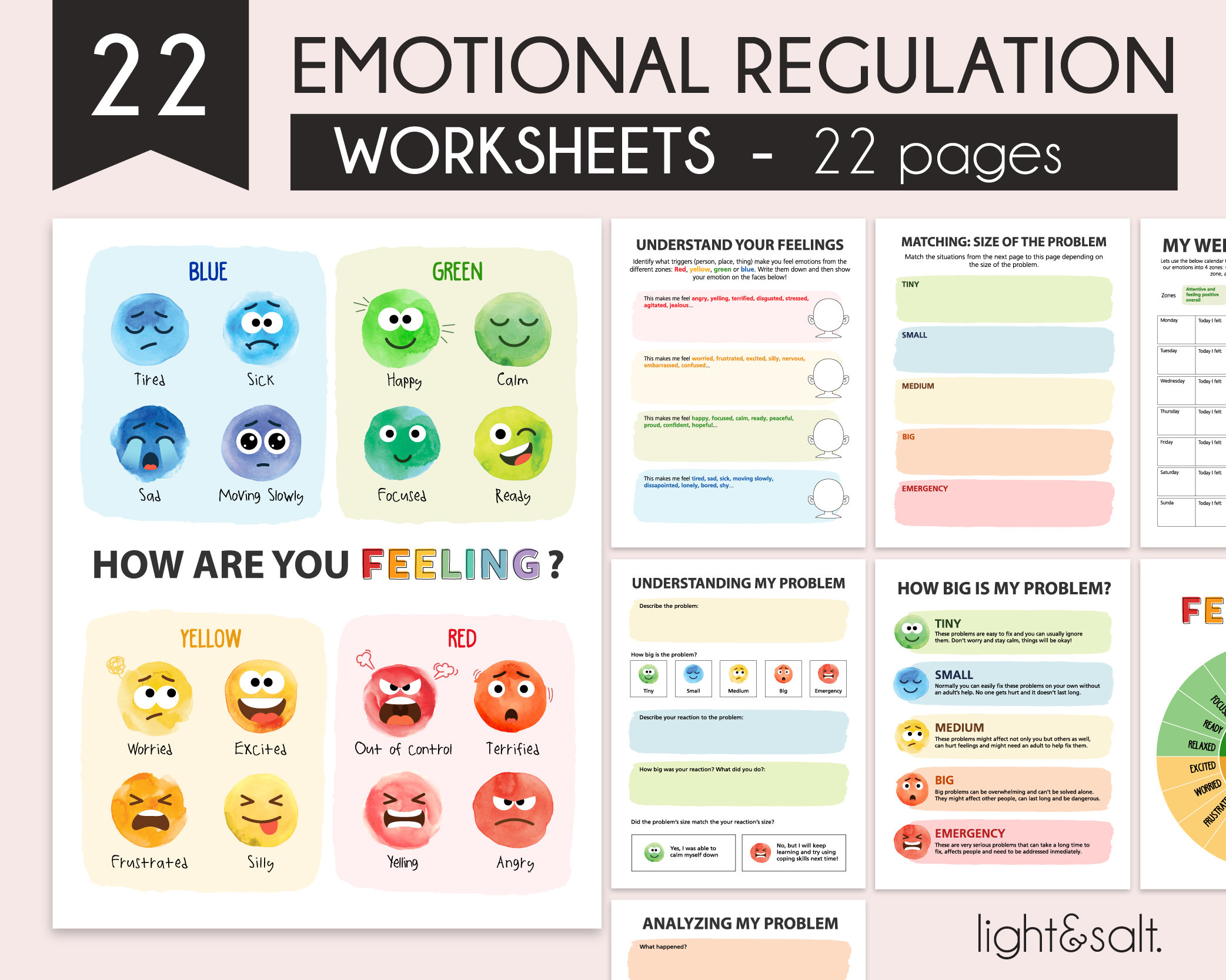 Zones of Regulation Bundle (40% OFF), Coping Skills Cards, Feelings ...