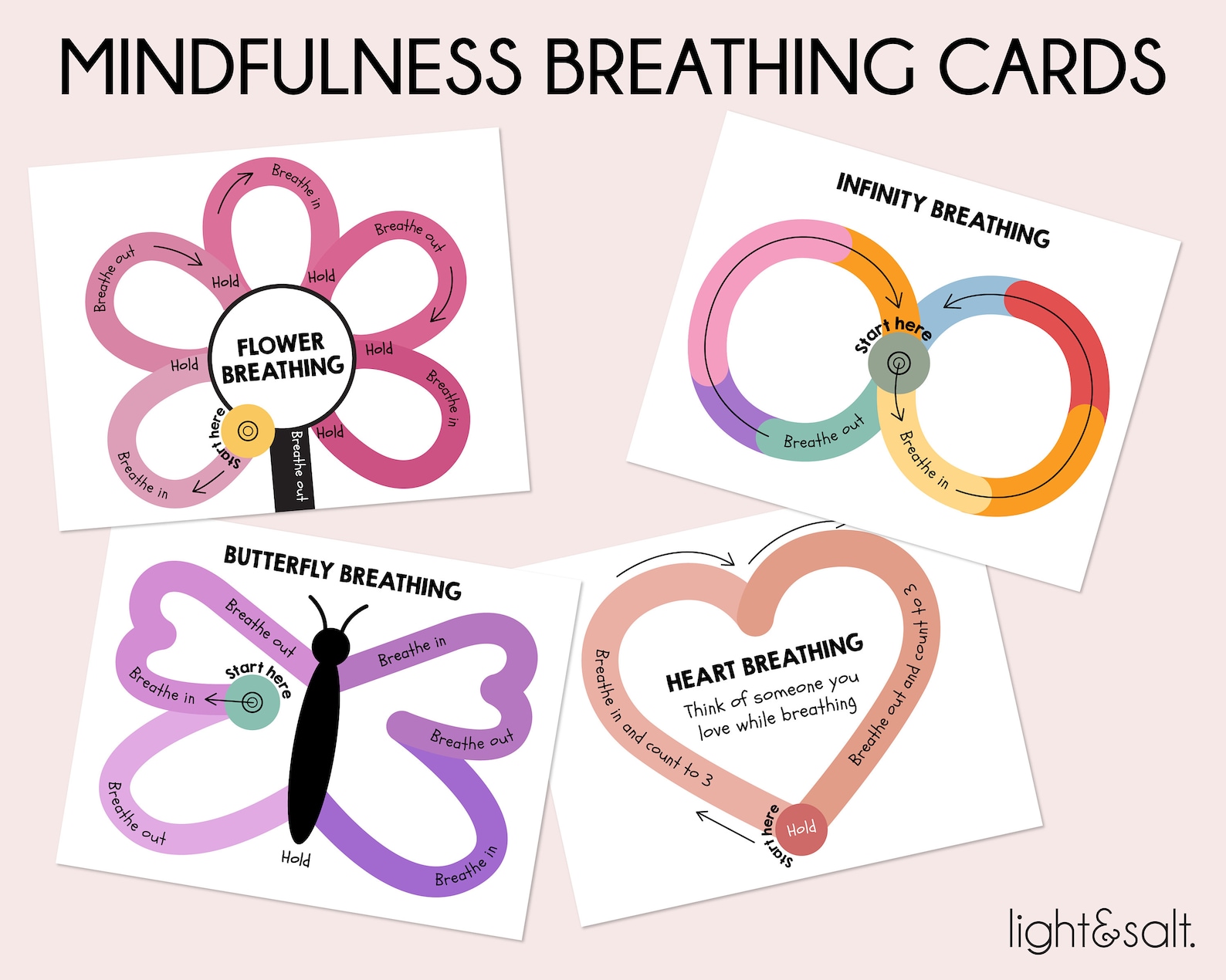 Mindfulness Breathing Exercises Activities for Kids, Breathing Cards ...