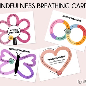 Mindfulness Breathing Exercises Activities for Kids, Breathing Cards ...