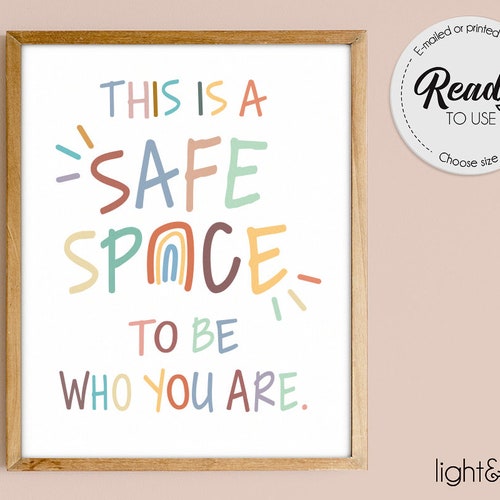Welcome Sign Print in This Space You Are This is a Safe - Etsy