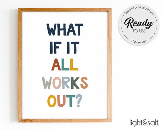What If It All Works Out Mental Health Poster Growth Mindset - Etsy