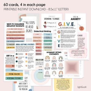 Anxiety Coping Skills Flashcards, DBT Cards, Dialectical Behavior ...