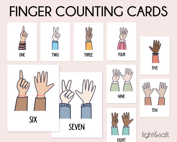 Printable Finger Counting Flash Cards 1 to 10 Counting - Etsy