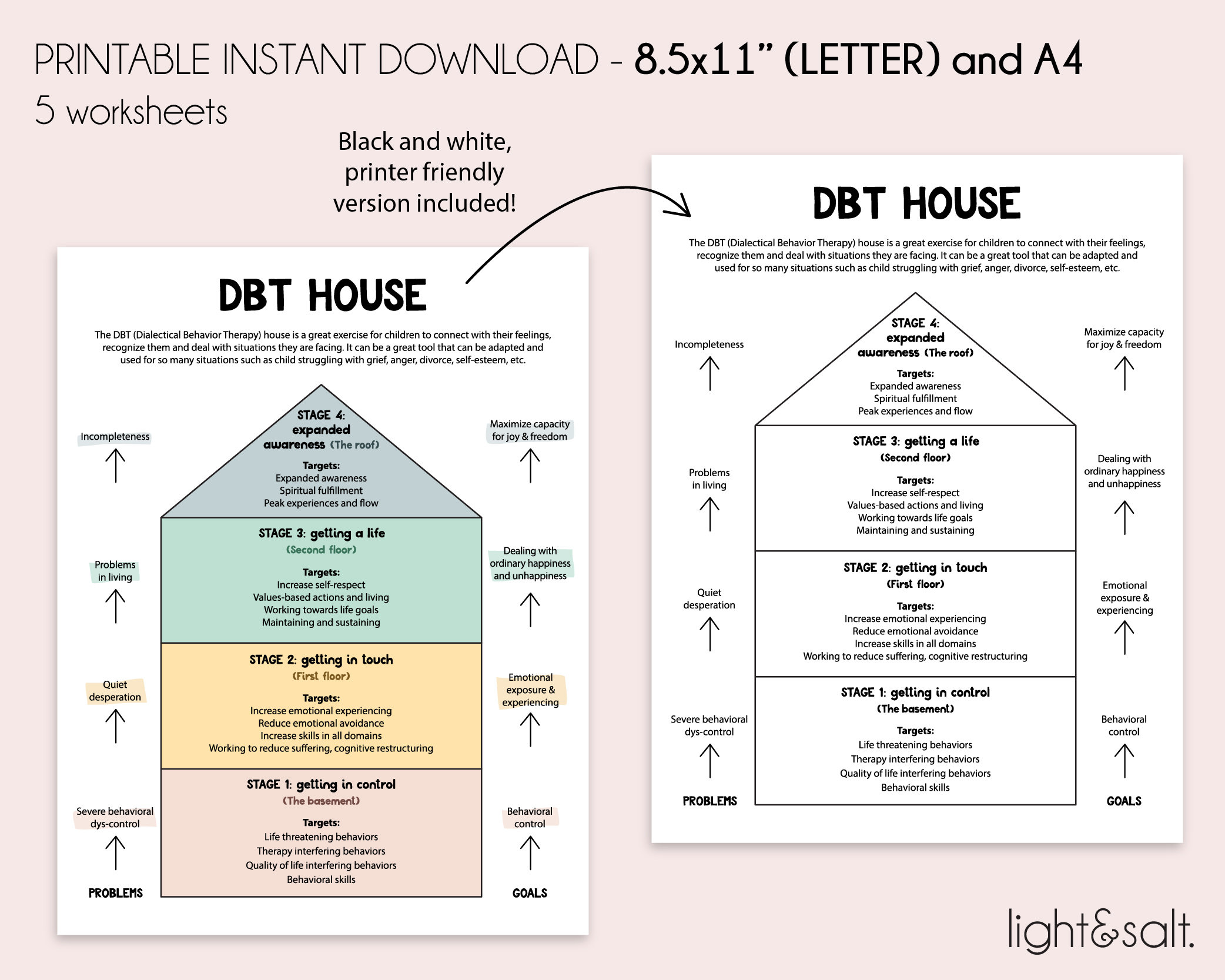 DBT House Anxiety House Worksheet DBT Skills Therapy - Etsy Hong Kong