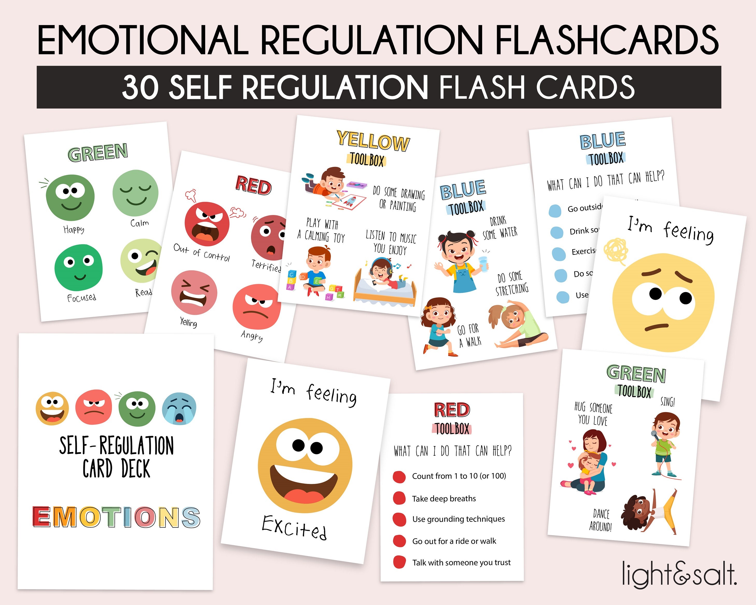 Zones of Regulation Coping Skills Cards Feelings Awareness - Etsy Hong Kong