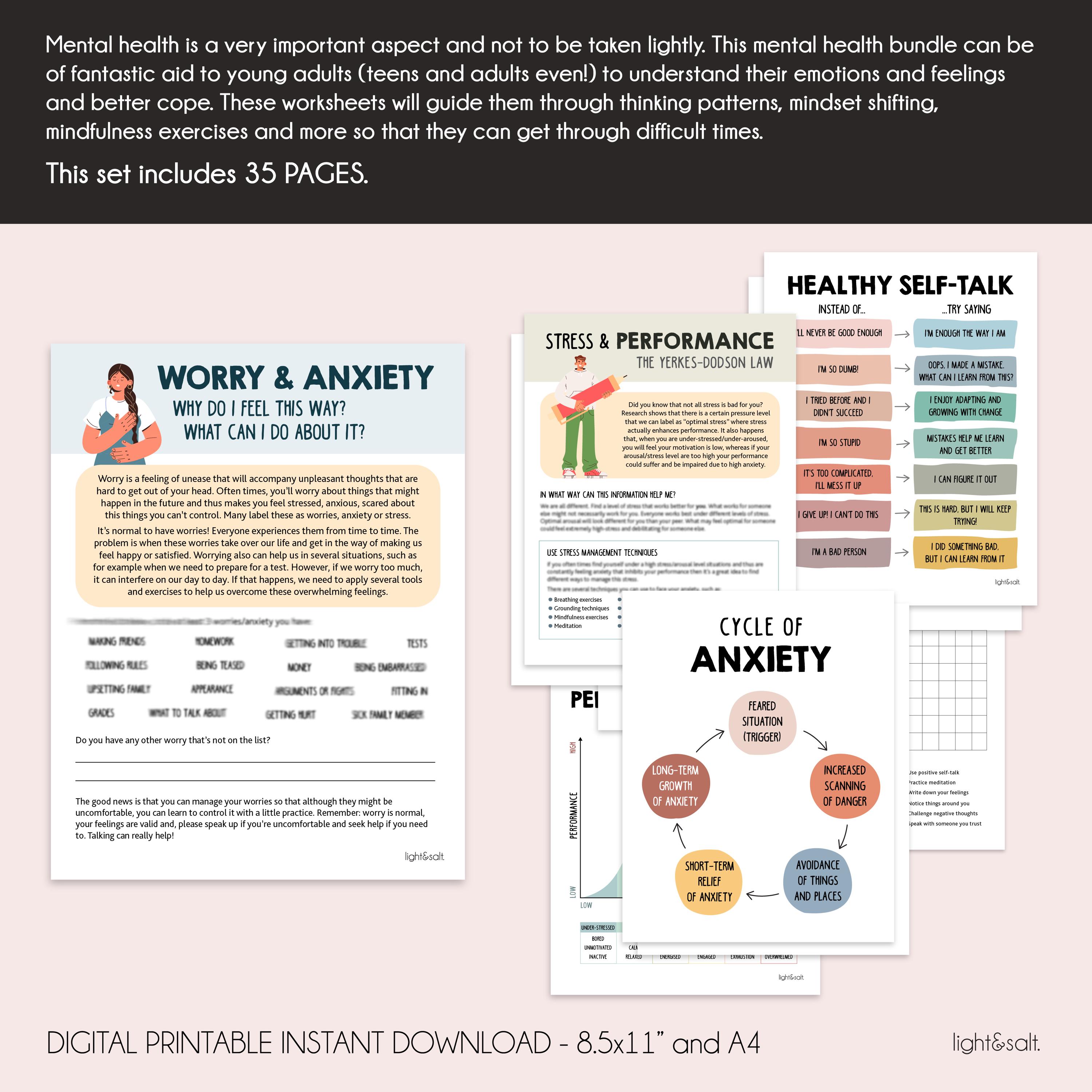 Teen Therapy Worksheets, Teen Mental Health, Teenager Coping Skills ...
