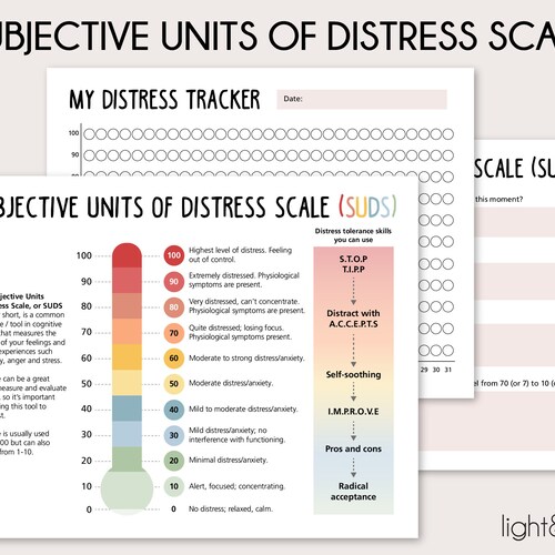 Subjective Units of Distress Scale SUDS Therapy Worksheet - Etsy Finland