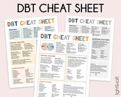 DBT Printable Cheat Sheet Blue / Purple Dialectical Behavior Therapy ...