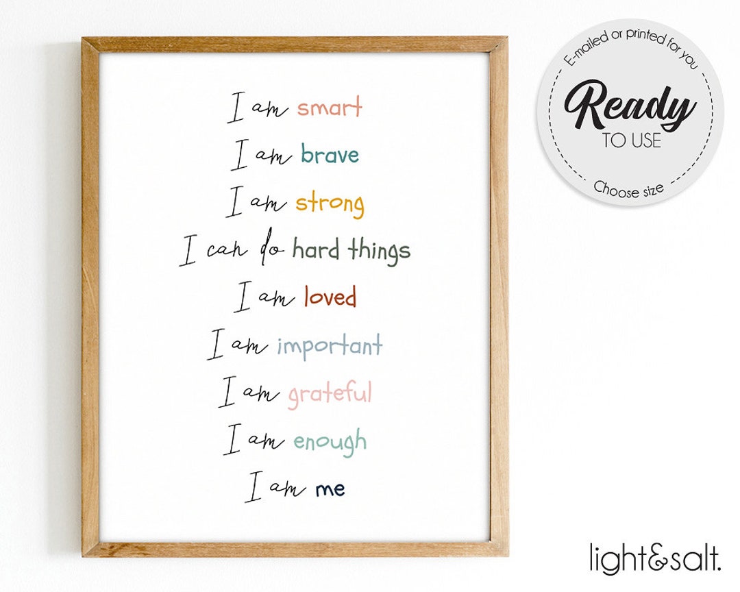 I Am Enough, Positive Kids Affirmations, Daily Affirmations, Positive ...