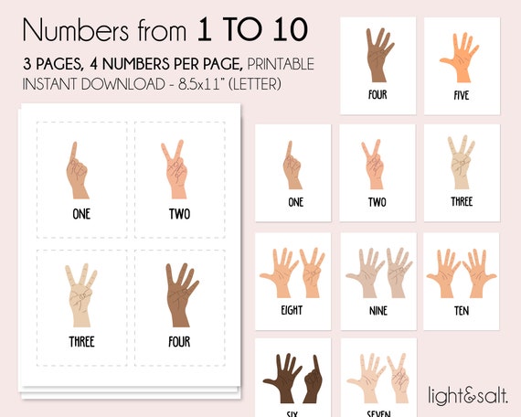 Fingers Numbers 1 10