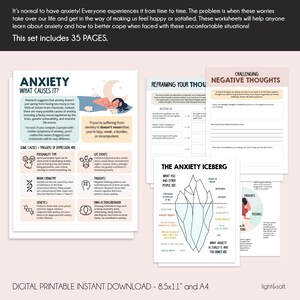 Anxiety Bundle, Anxiety Worksheets, Anxiety Journal, Therapy Worksheets ...