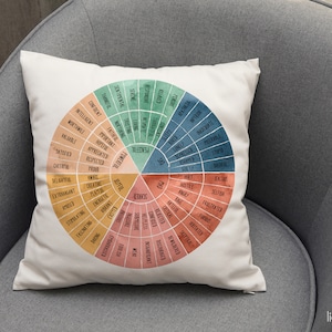 Mood Wheel Pillow, Feelings Chart, Wheel of Emotions Throw Pillow Case ...