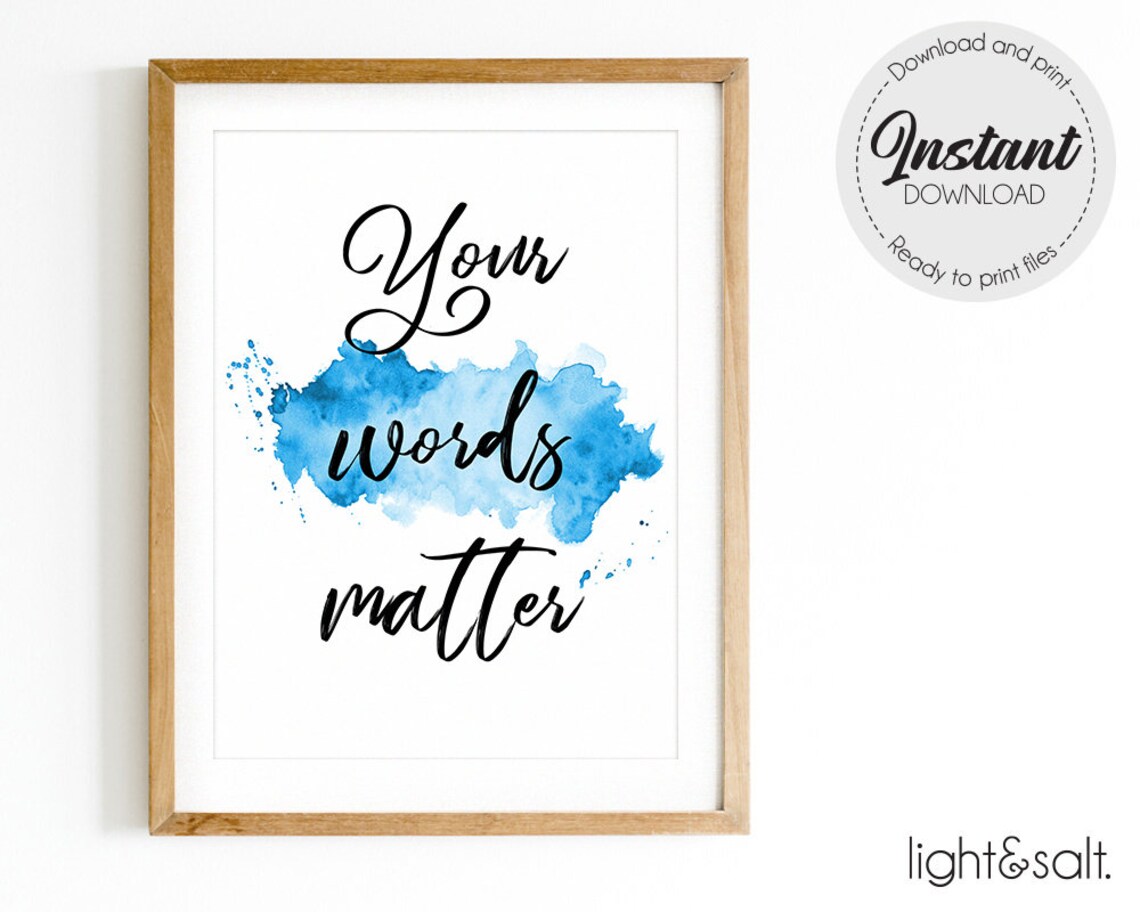 Your Words Matter Speech Therapy Decor Office Wall Decor - Etsy