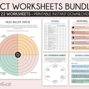 Therapy Worksheets Bundle, Anxiety Worksheets, Inner Critic, Boundaries ...