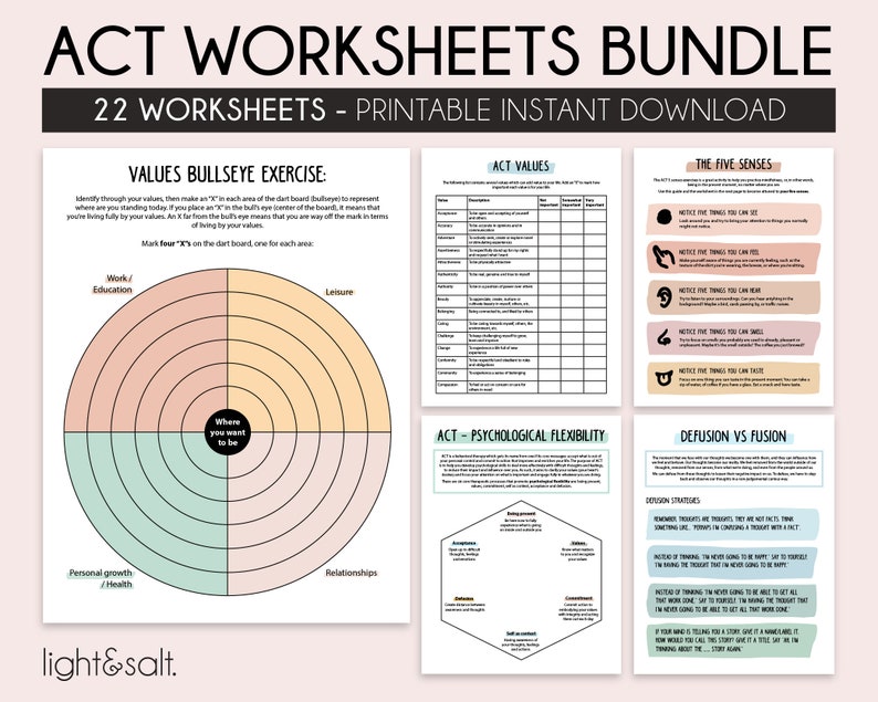 Therapy Worksheets Bundle Anxiety Worksheets Inner Critic - Etsy