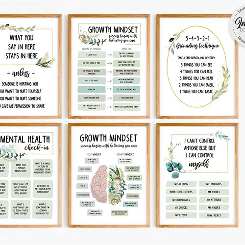 School Counselor Office Decor Set of 12 Mental Health Poster - Etsy