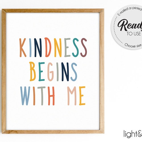 Kindness Begins With Me Poster Affirmations Poster Classroom - Etsy