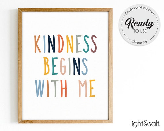 Kindness Begins With Me Poster Affirmations Poster Classroom - Etsy