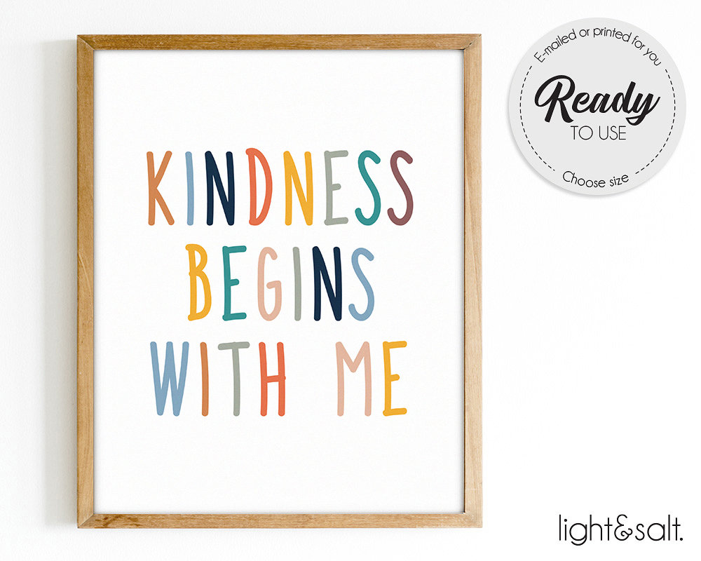 Kindness Begins With Me Poster Affirmations Poster Classroom - Etsy